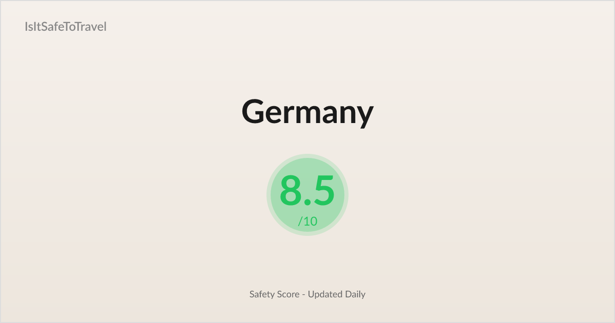 Is Germany Safe? 8.5/10 Safety Score (2026) | IsItSafeToTravel